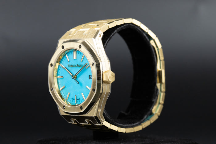 Audemars Piguet15550BA Royal Oak 37mm Yellow Gold Turquoise Dial ...