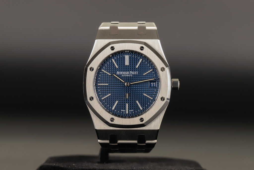 Audemars Piguet16202ST Royal Oak Jumbo Blue Dial – Newport Watch Club