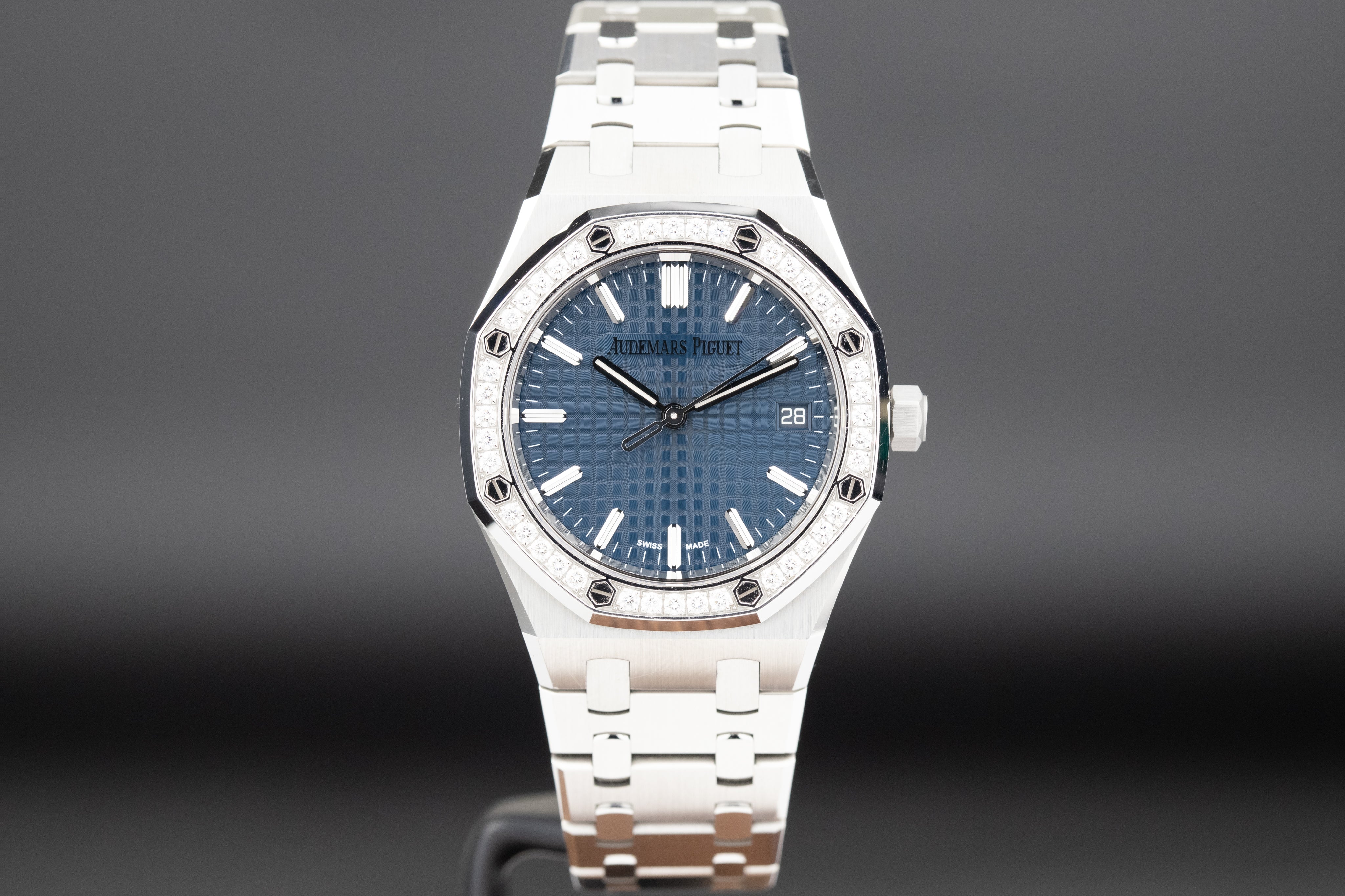 Audemars Piguet 77451ST Royal Oak Blue Dial Diamond Bezel – Newport ...