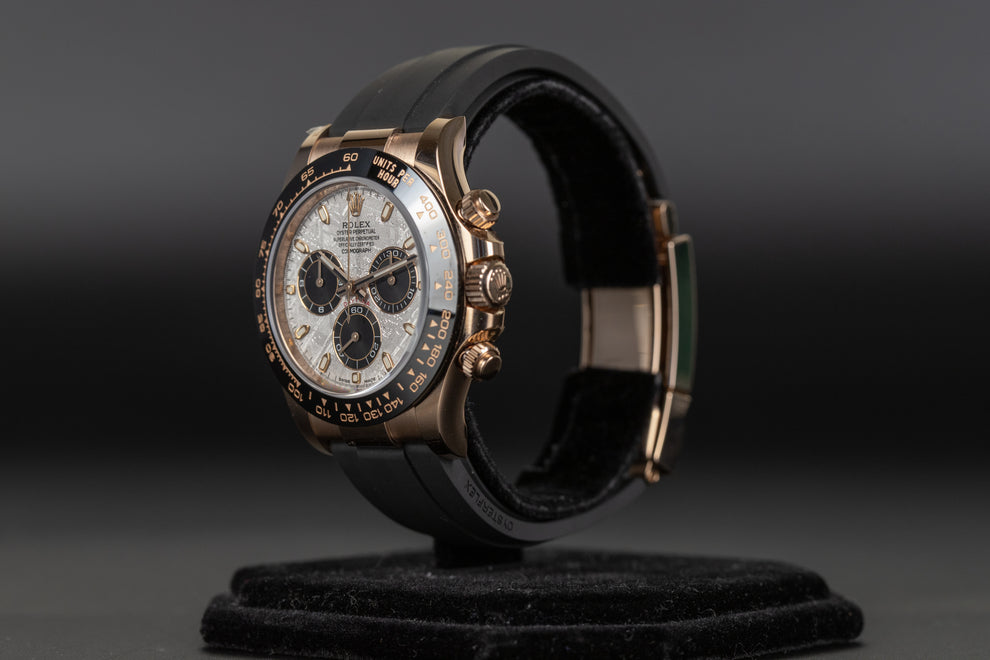 Rolex 116515LN Daytona Rose Gold Oysterflex Meteorite Dial – Newport ...