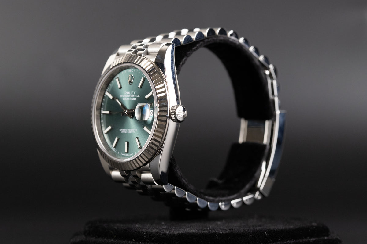 Rolex126334 Datejust 41 Mint Green Dial – Newport Watch Club Rolex126334 Datejust 41 Mint Green Dial – Newport Watch Club