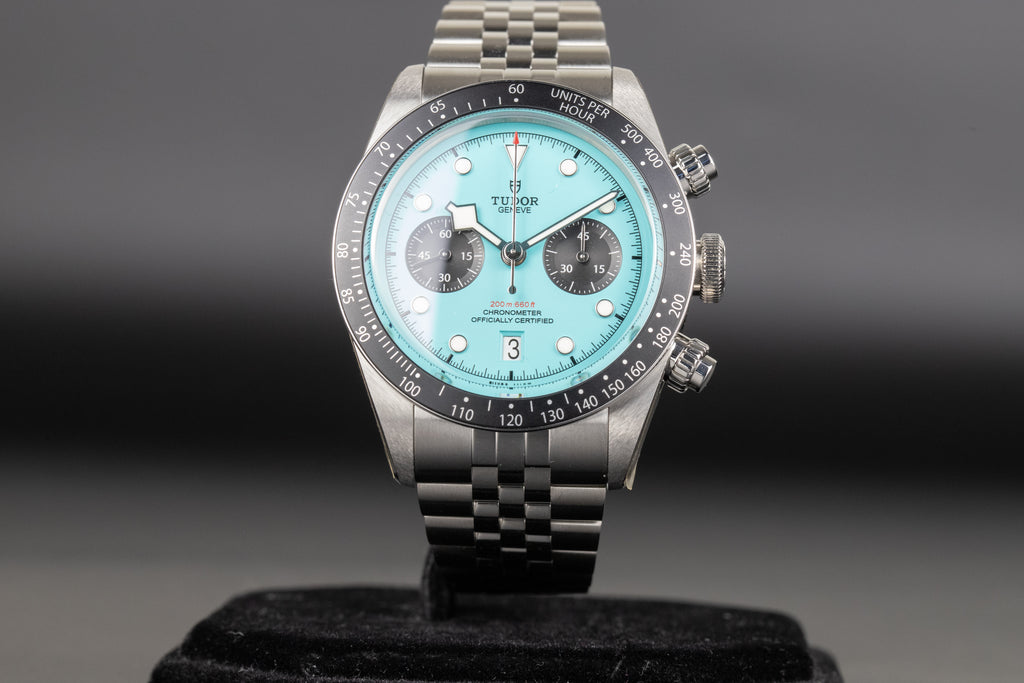 Tudor79360N Black Bay Chrono Turquoise Dial – Newport Watch Club