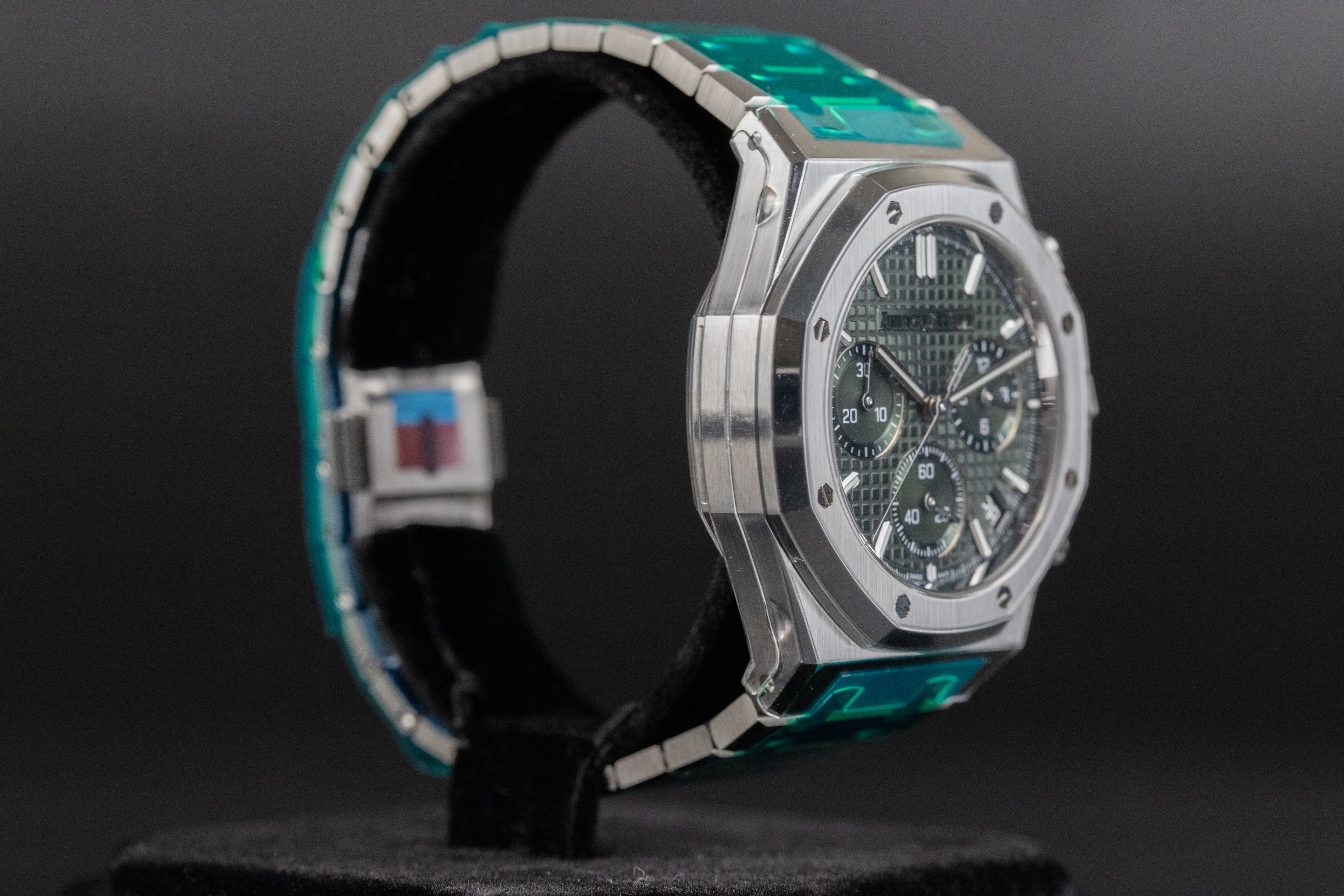 Audemars Piguet 26240ST Royal Oak Chronograph Flyback Green Dial 50th ...